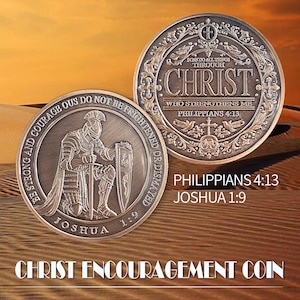 Christian Challenge Coin - Bible Verses Encouragement Pocket Token ...