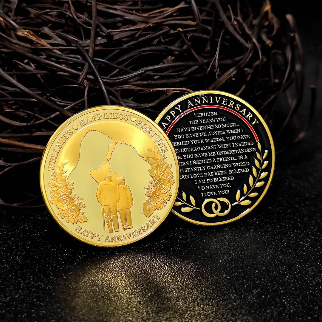 Happy Anniversary Coin Love of Tree Commemorative Tokens Valentine's ...