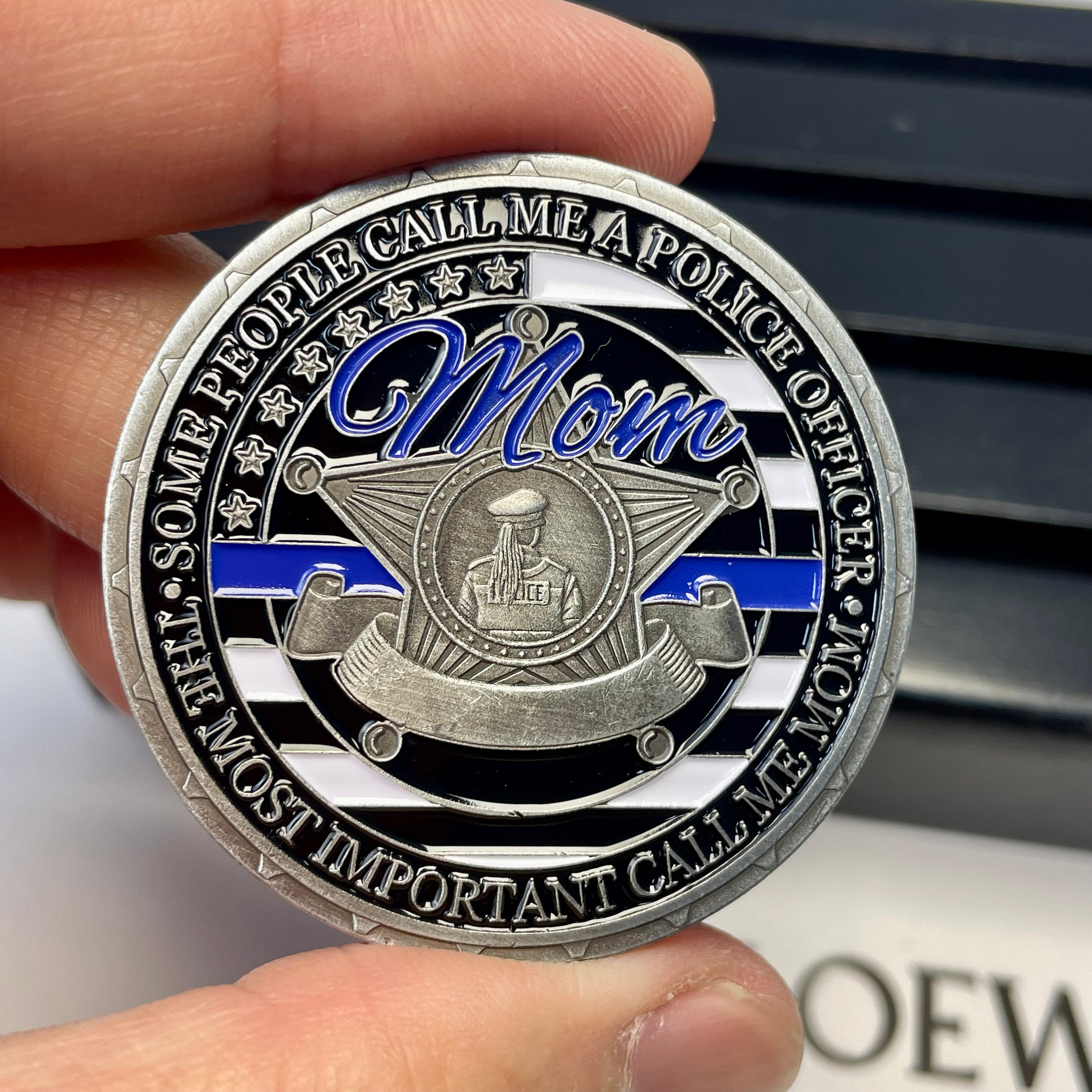 Police Challenge Coin - Proud Police Mom Gift - Law Enforcement Police ...