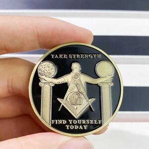 Masonic Inspirational Challenge Coin - Freemason Affirmation & Inspire ...