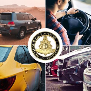 Masonic Car Emblem Past Master Freemason Auto Decal Sticker - Masonic ...