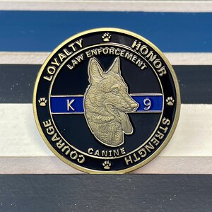 K9 Law Enforcement Challenge Coin - Police Working Dog Coin ...