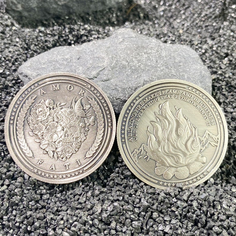 Memento Mori Coins Amor Fati Skull & Flame Coin Stoic - Etsy Canada