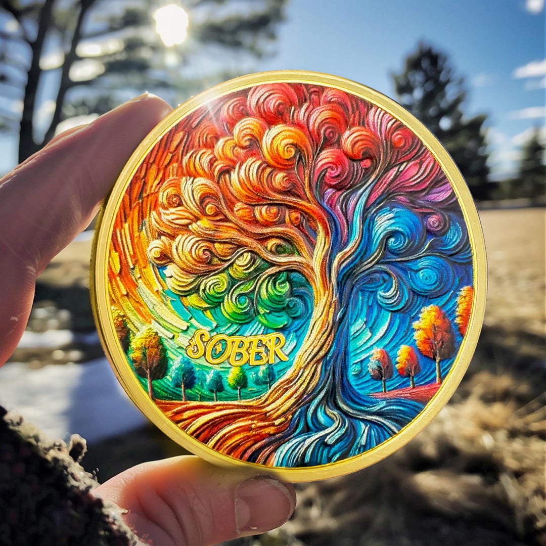 1-10 Year Sobriety Coin-fairy Tale Tree AA Chip (customizable Year ...