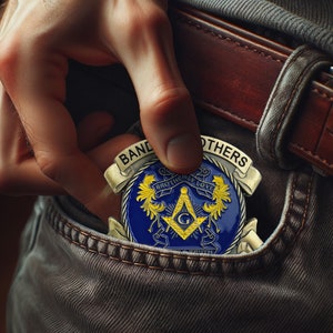 Masonic Badge Challenge Coin - BAND OF BROTHERS - Freemason ...