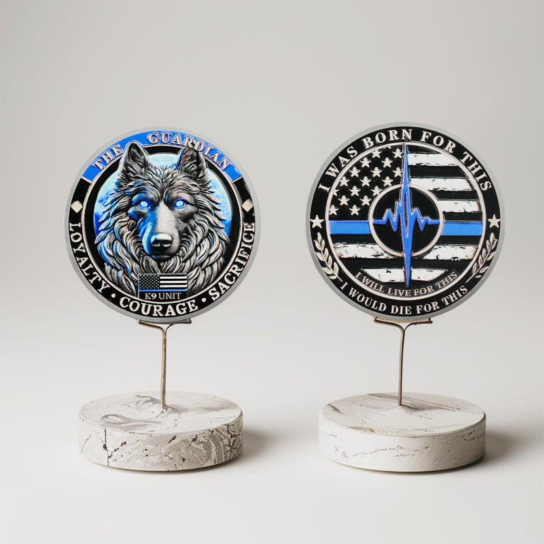 K9 Guardian Challenge Coin: Thin Blue Line Law Enforcement Gift - Etsy