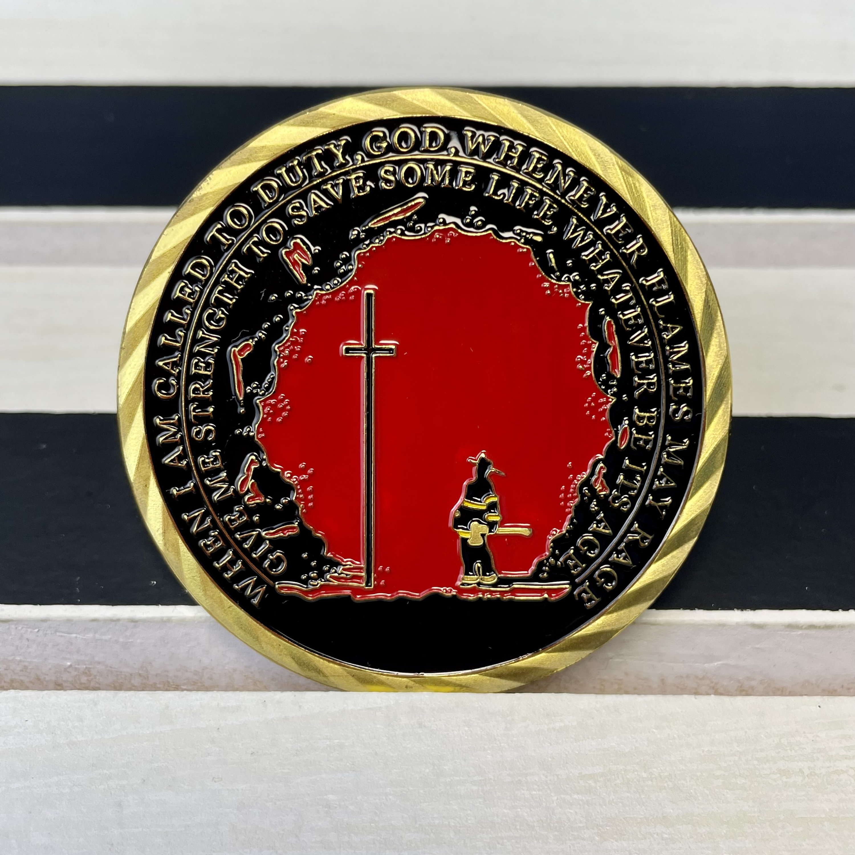 Firefighter Challenge Coin Fire Department Pocket Token - Etsy