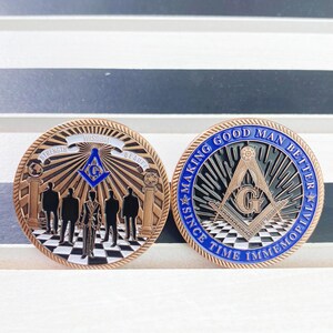 Masonic Challenge Coins -masonic Master Coin - Compass and Square ...
