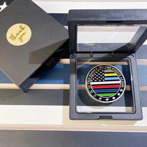 No One Fights Alone Challenge Coins - First Responders Military Thin ...