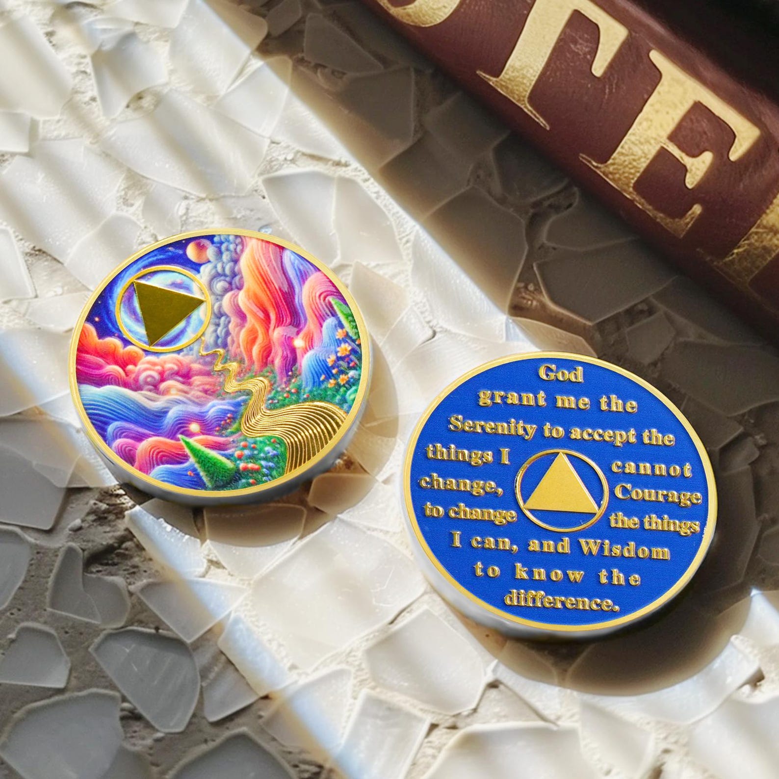 AA Serenity Prayer Coin: Silver Plated Sobriety Medallion - Etsy