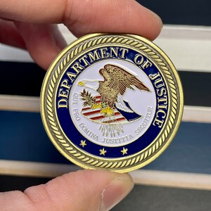 Police Challenge Coin - DOJ Police Department Coins - Law Enforcement ...
