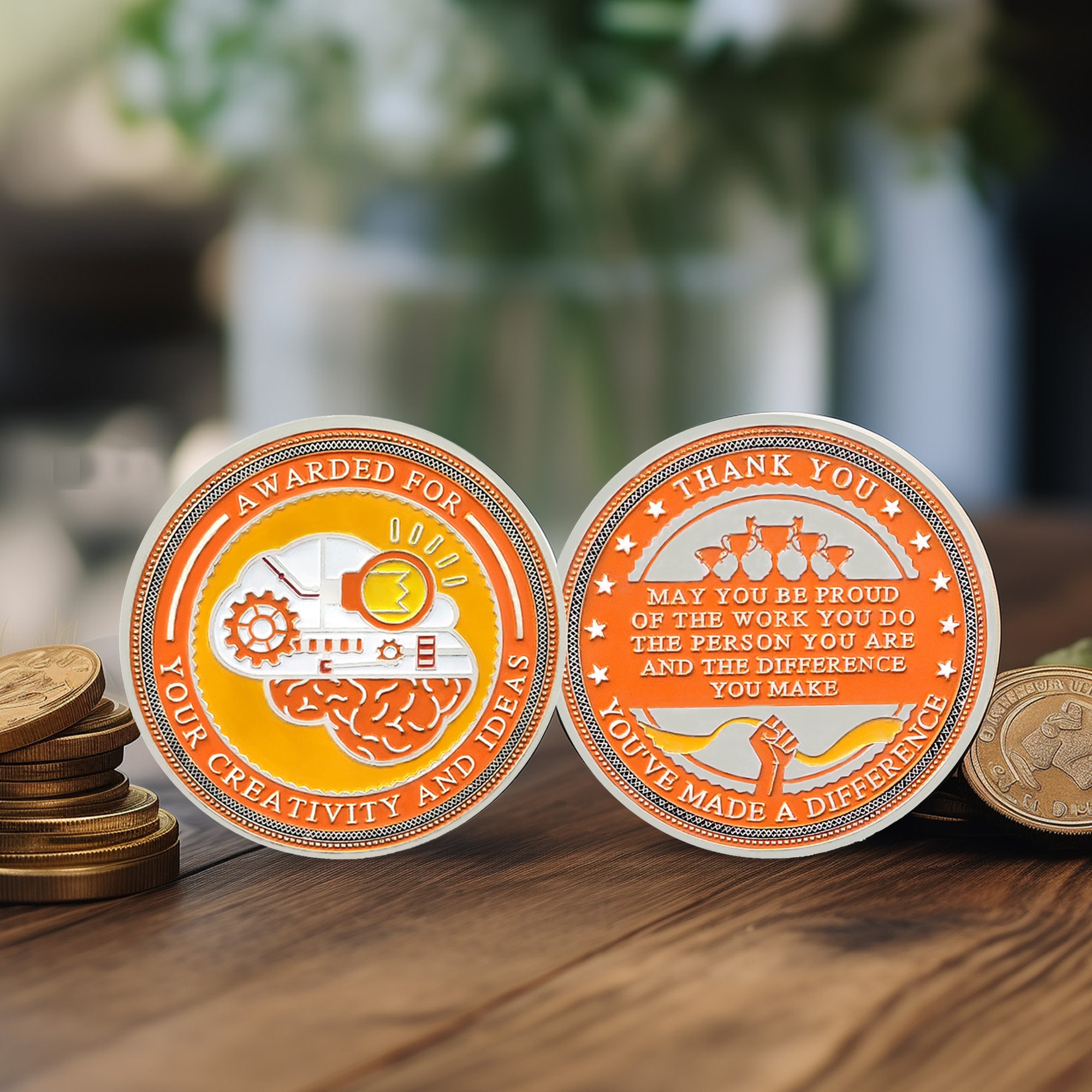 Employee Challenge Coins Set: Corporate Recognition Award, Silver ...