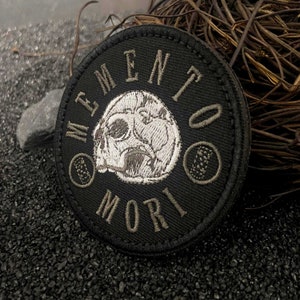 Memento Mori Skull Patch - Round & Square Embroidered Cloth Patches - Etsy