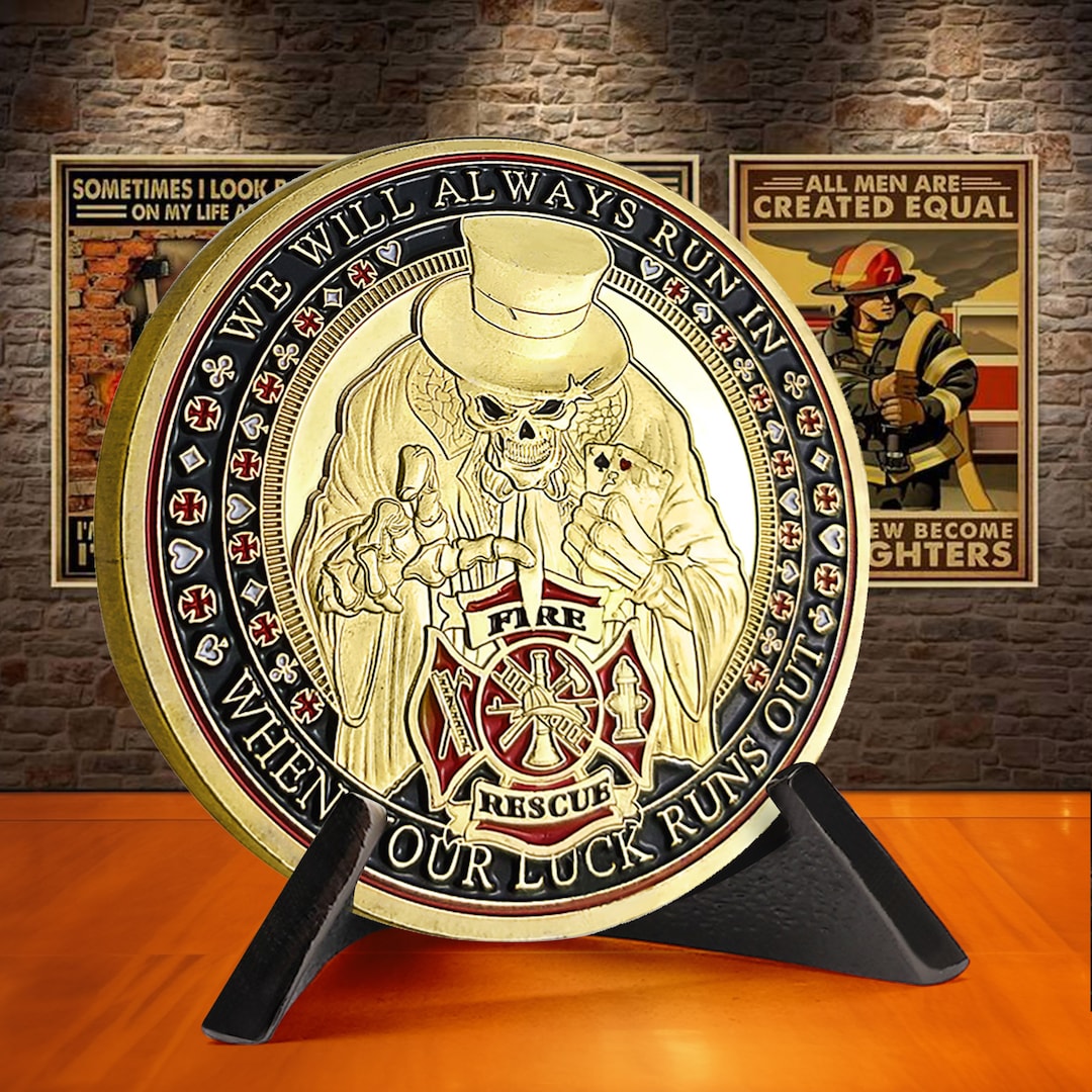 Firefighter Challenge Coin - Fireman coin - Thin Red Line Prayer Coins ...