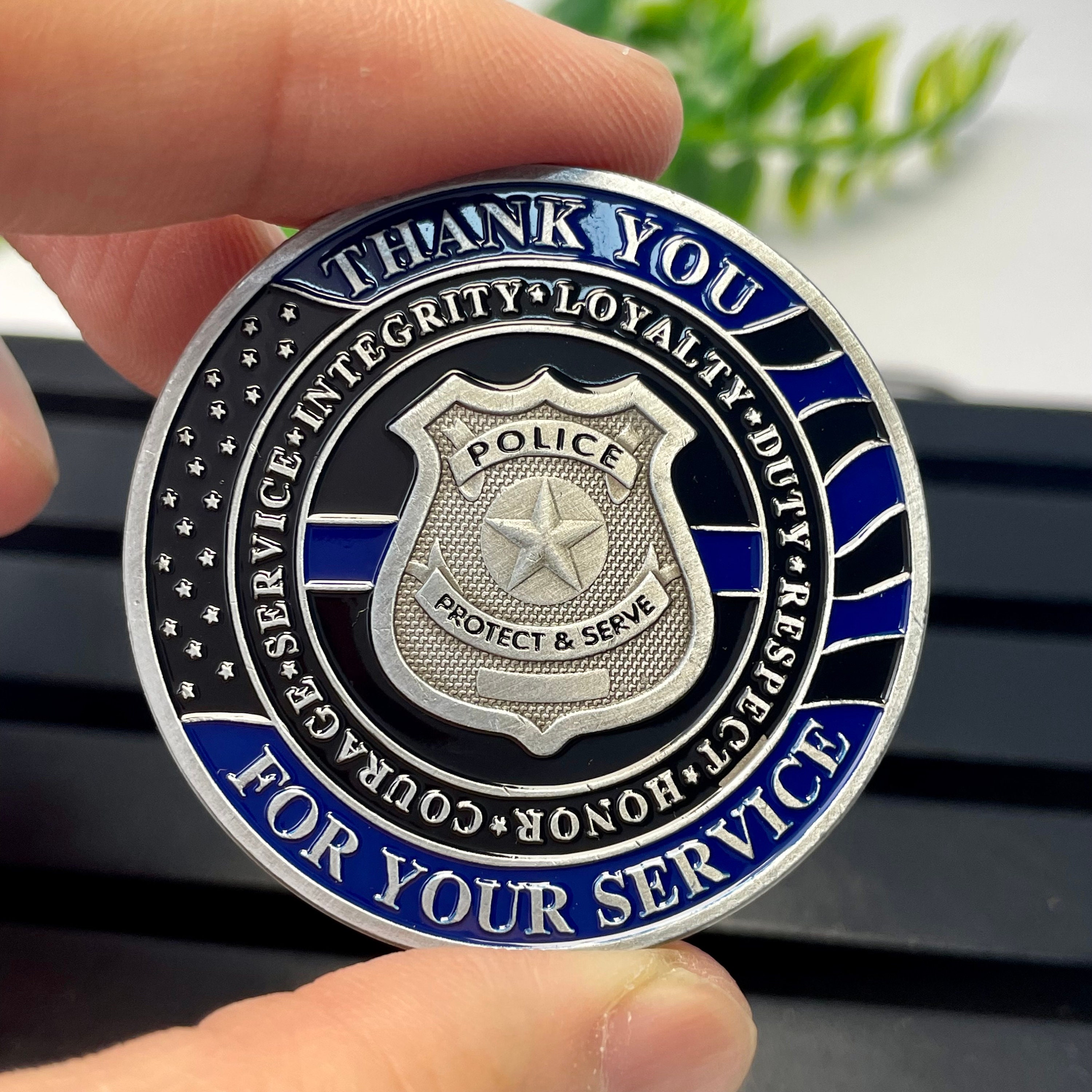 Police Challenge Coin - God Bless the Police Prayer Coins - Thank You ...