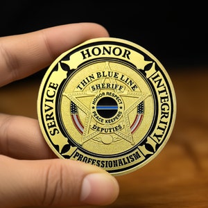 Sheriff Challenge Coin - Thin Blue Line - Law Enforcement Oath of Honor ...