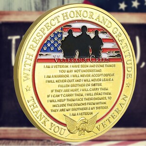 Military Veterans Challenge Coin - Kneel for the Fallen Veterans Day ...