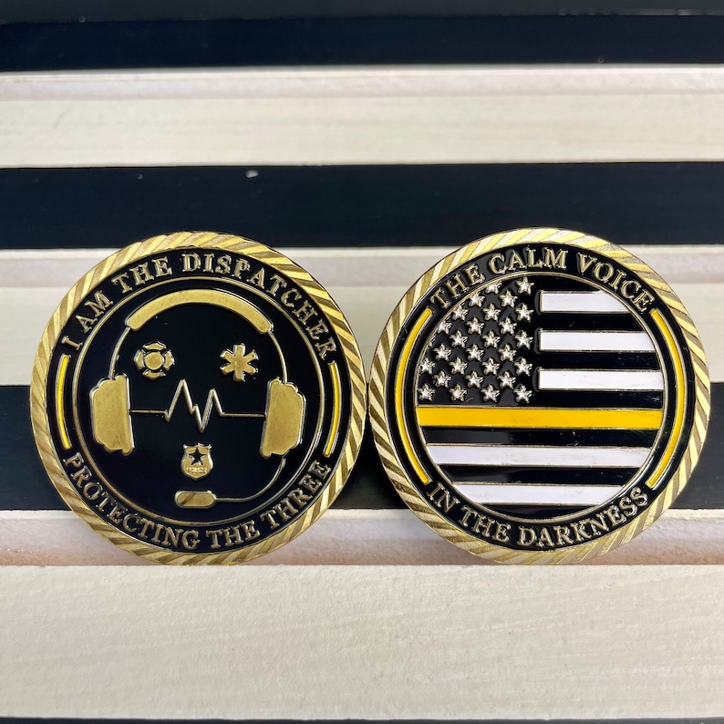 Dispatcher Challenge Coin - Thin Gold Line - Public Safety First ...