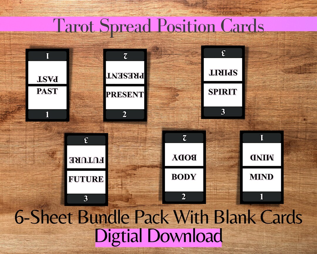 Printable Tarot Spread Position Cards - Etsy