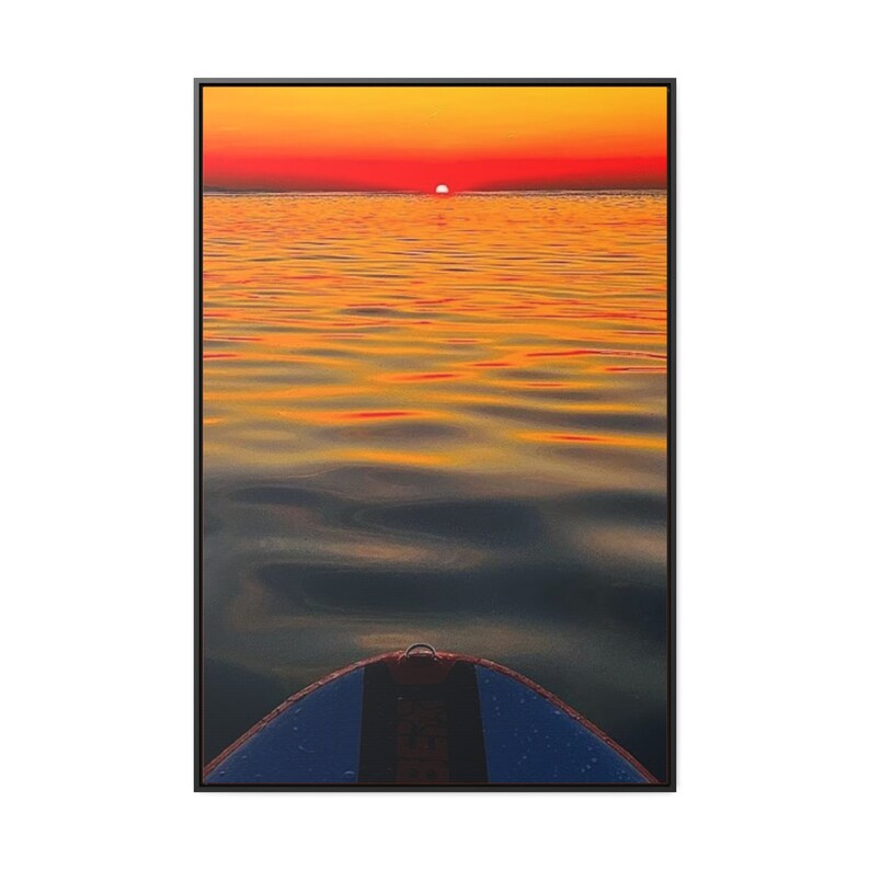 Matte Canvas Black Frame : Serene Sunrise Over Barcelona Beach - Etsy