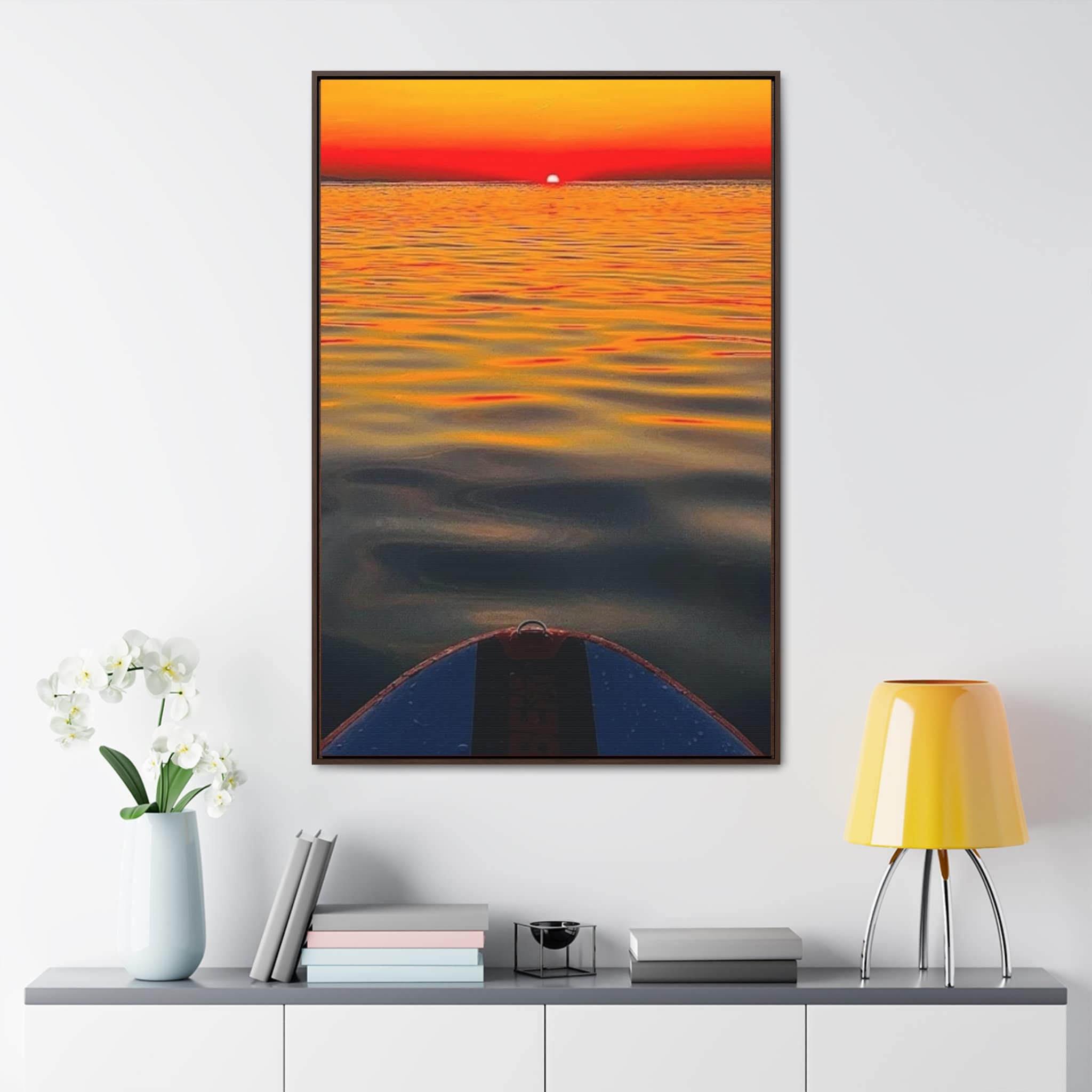 Matte Canvas Black Frame : Serene Sunrise Over Barcelona Beach - Etsy