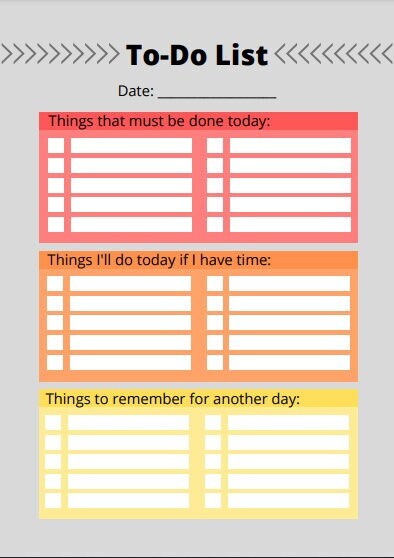 Prioritized To-do List | Instant Download | Printable Task List ...