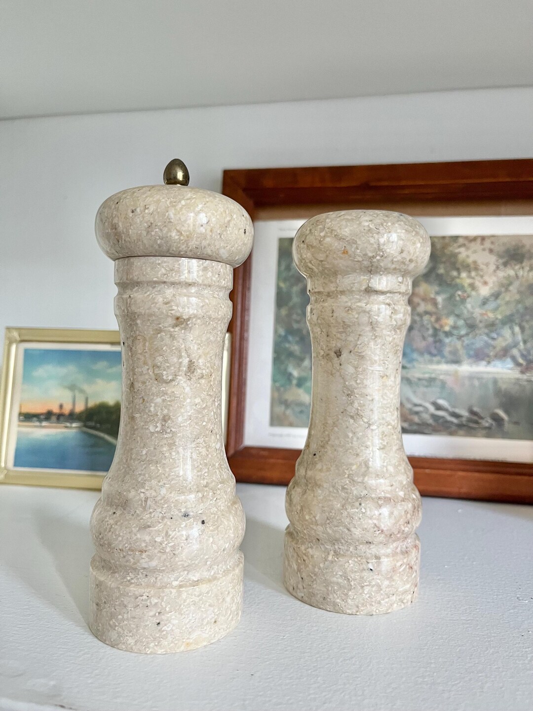 Solid Stone Salt and Pepper Shakers - Etsy