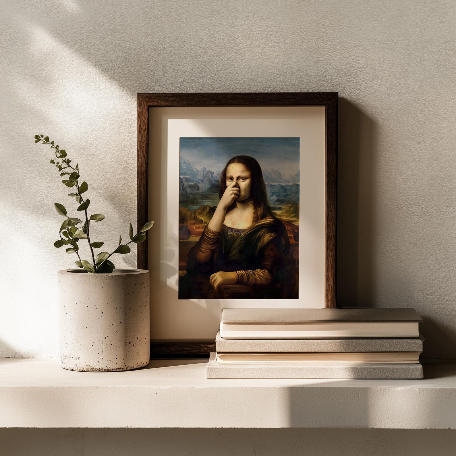 Mona Lisa Bathroom Funny Wall Art, Moody Classic Renaissance Painting ...