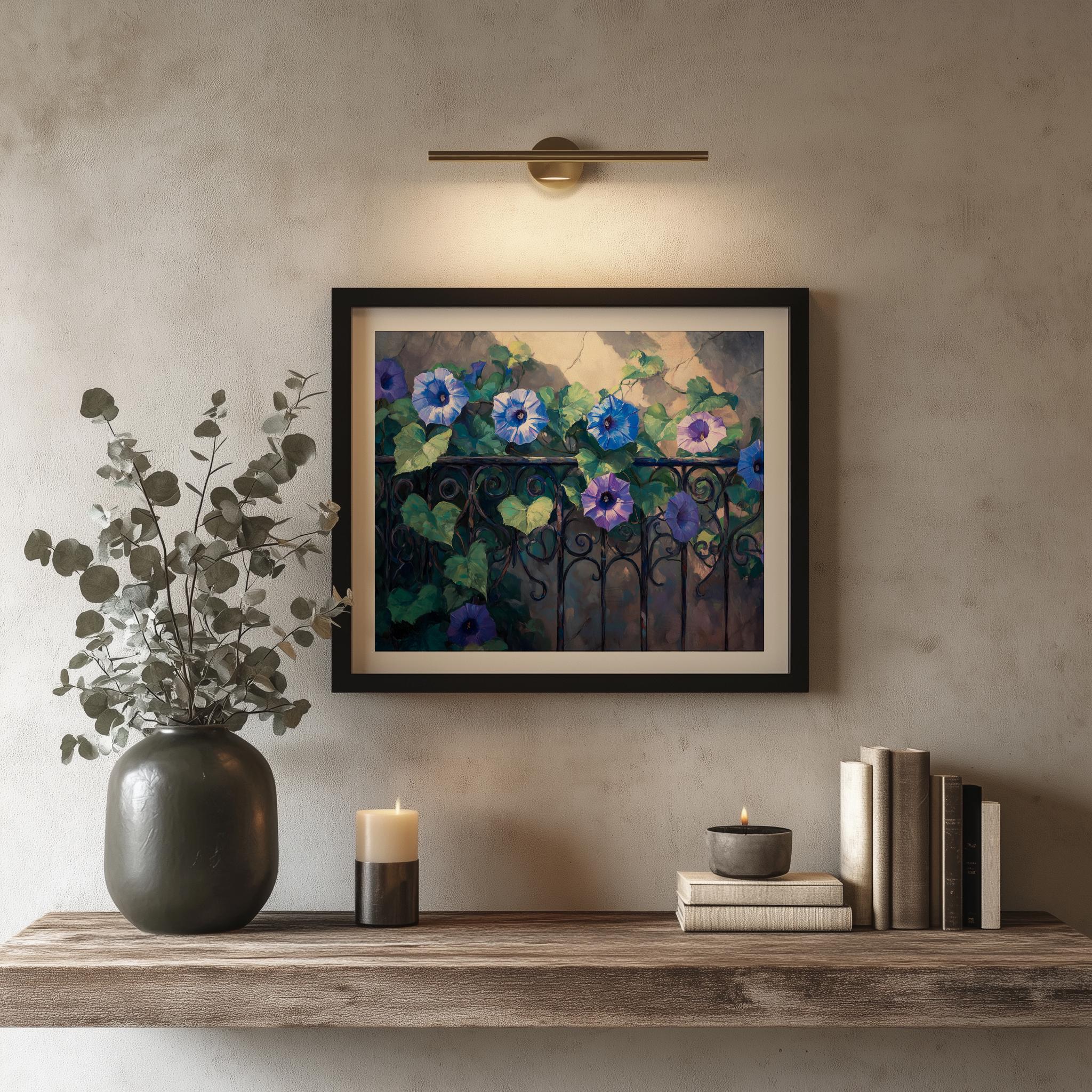 Romantic Cottagecore Morning Glories Art - Cottage Garden Wall Art ...