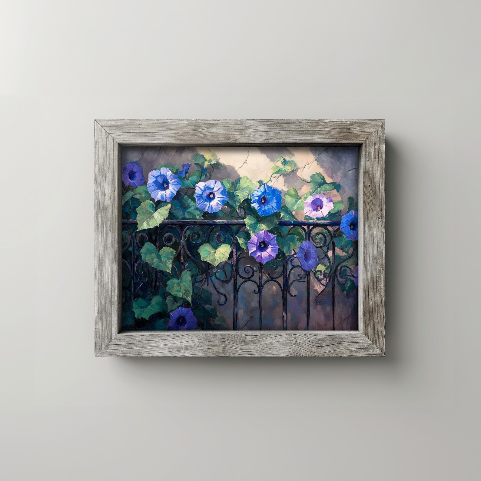 Romantic Cottagecore Morning Glories Art - Cottage Garden Wall Art ...