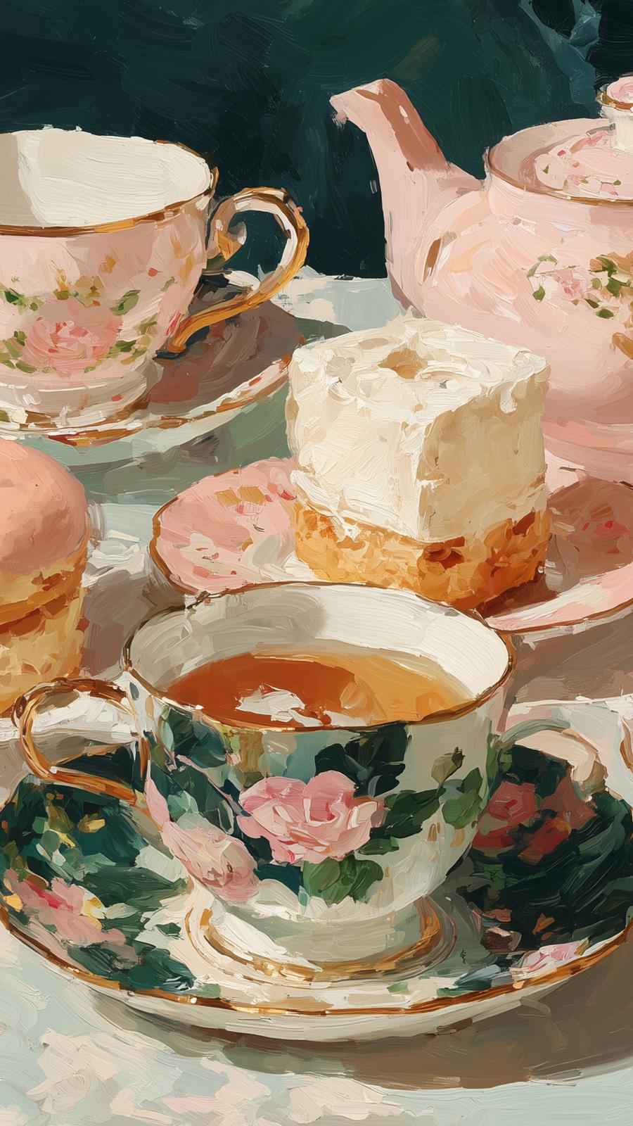 Vintage Cottagecore Tea Party Printable - Cozy Floral Tea Set ...