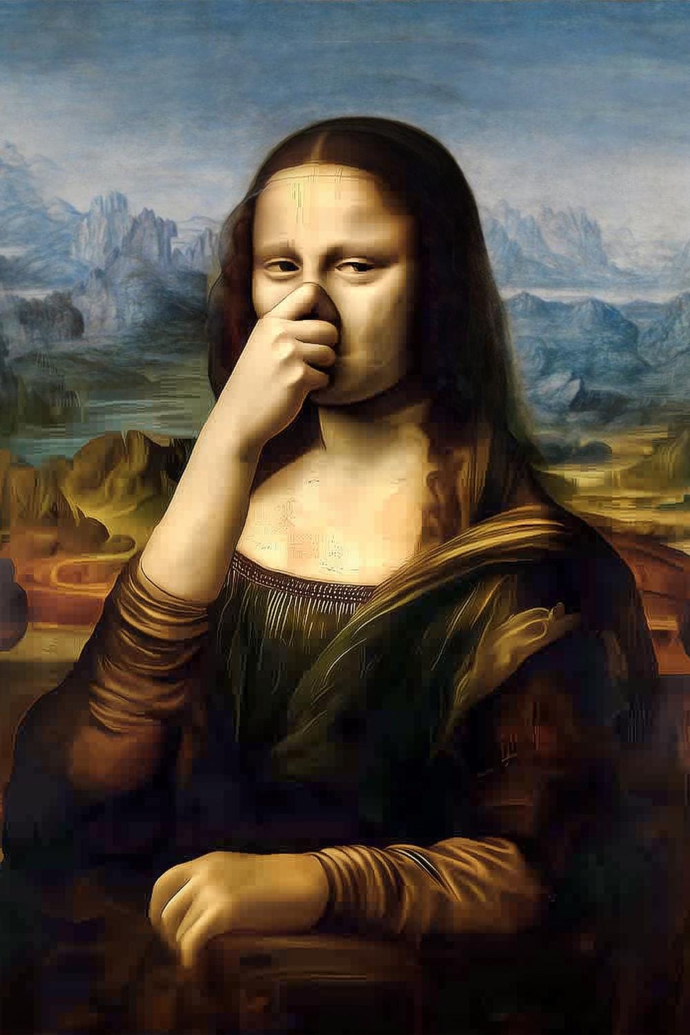 Mona Lisa Bathroom Funny Wall Art, Moody Classic Renaissance Painting ...