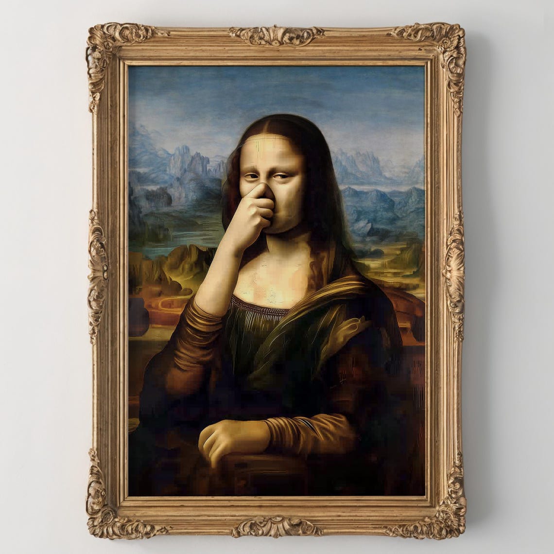 Mona Lisa Bathroom Funny Wall Art, Moody Classic Renaissance Painting ...