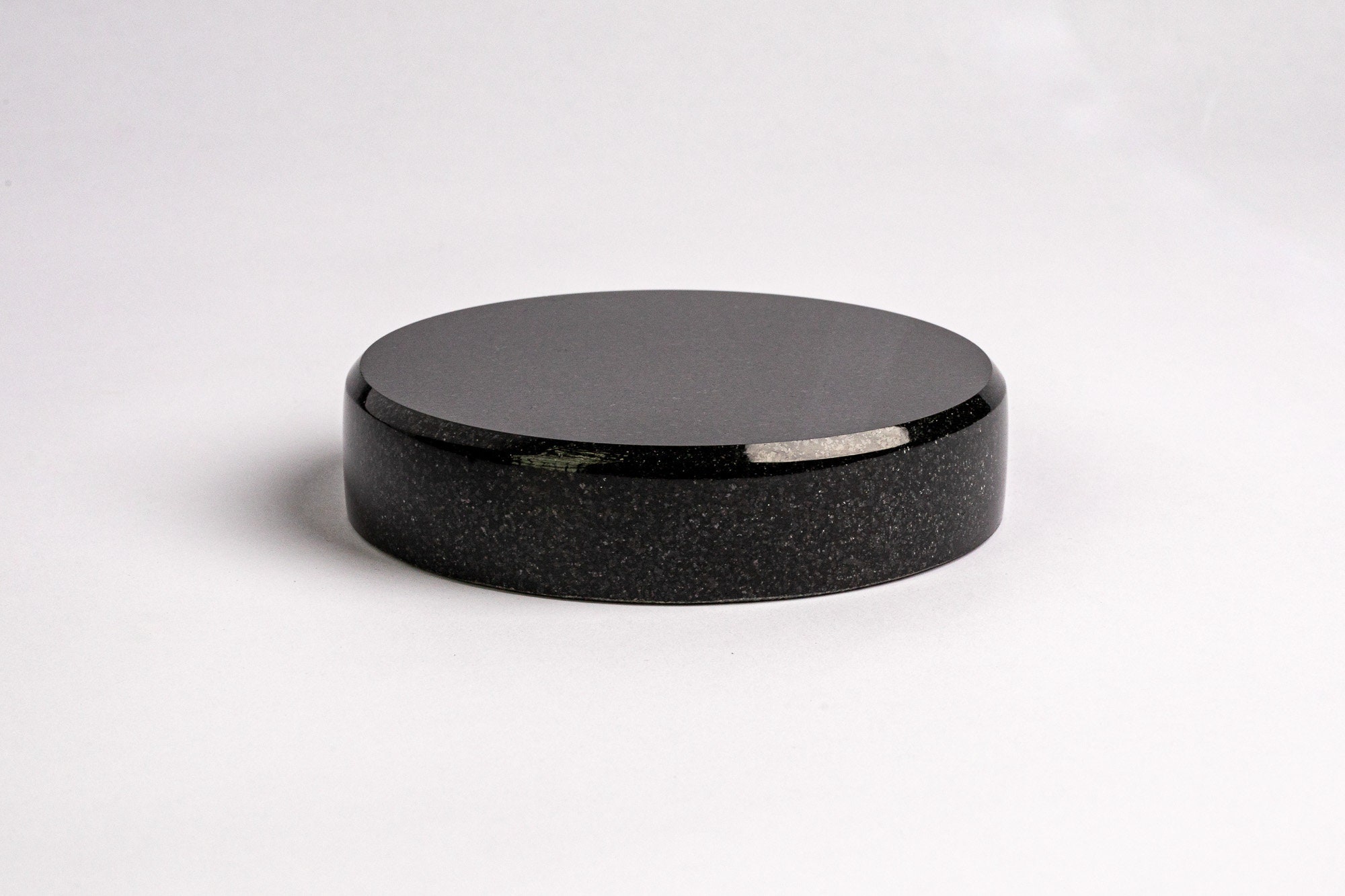 6 X 1 Round Granite Base for Fine Art Sculpture / Absolute Black ...