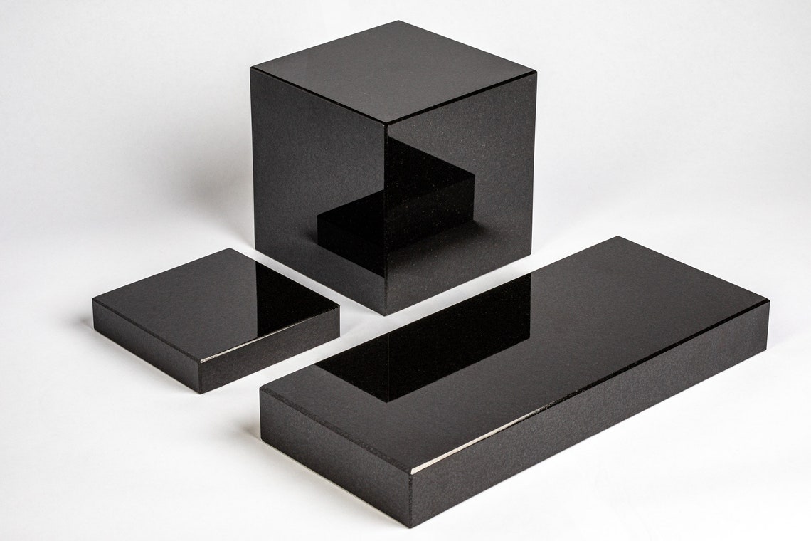 4 X 4 X 4 Cube Granite Base for Fine Art Sculpture / Absolute Black ...