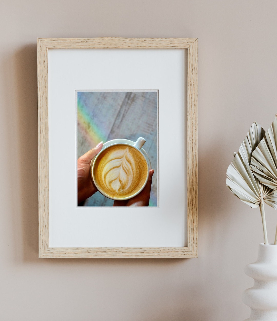 Latte Printable Wall Art With Rainbow Backdrop - Etsy
