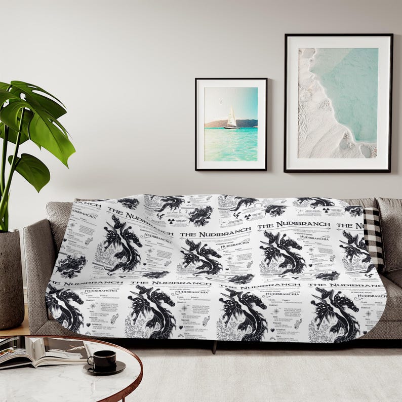 The Nudibranch Sea Slug Anatomy Baby Blanket, Marine Animals Vintage ...