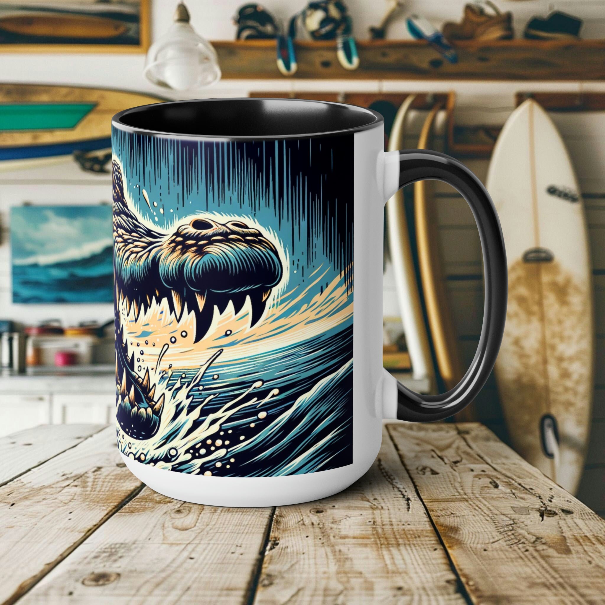 Saltwater Crocodile Mug, Ocean Conservation 15 Oz Ceramic Coffee Cup ...