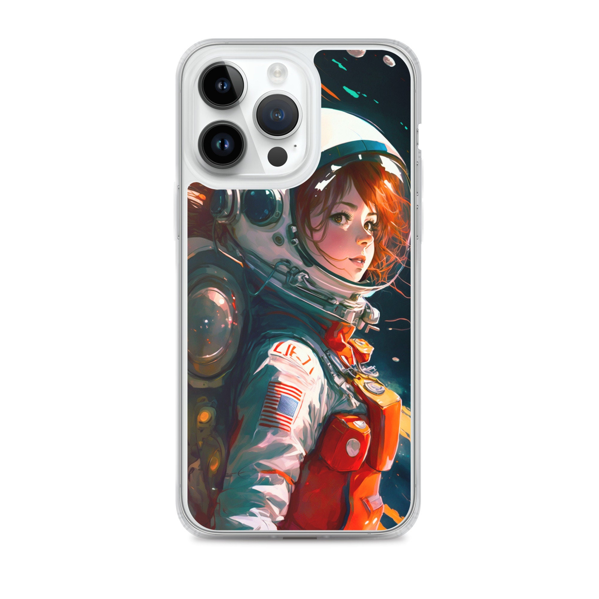 Astronaut Adventure Girl Anime Phone Case Clear Cyber Y2K Kawaii Preppy ...