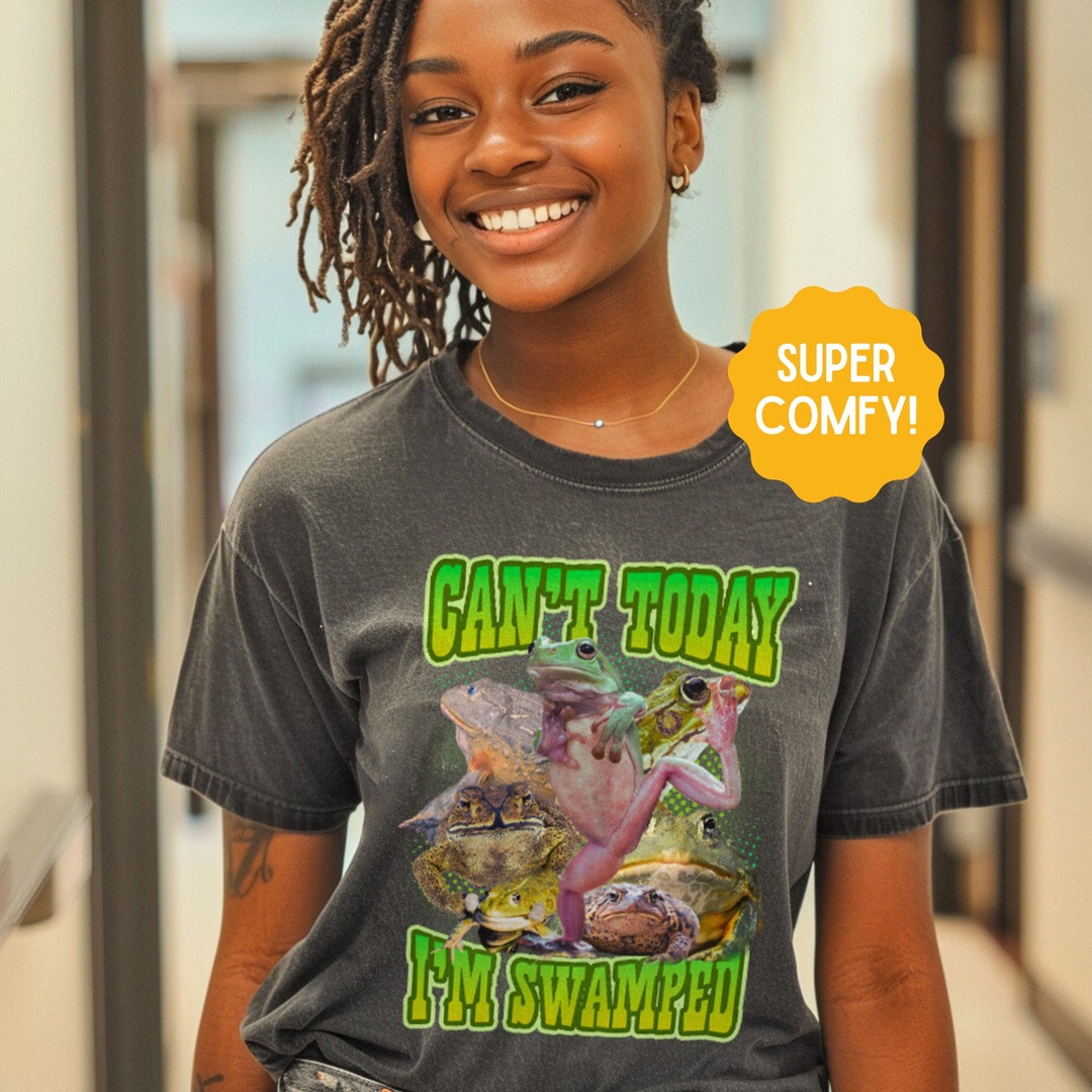 Can't Today Swamped Shirt Funny Frog Vintage Comfort Colors Tee, Marine ...