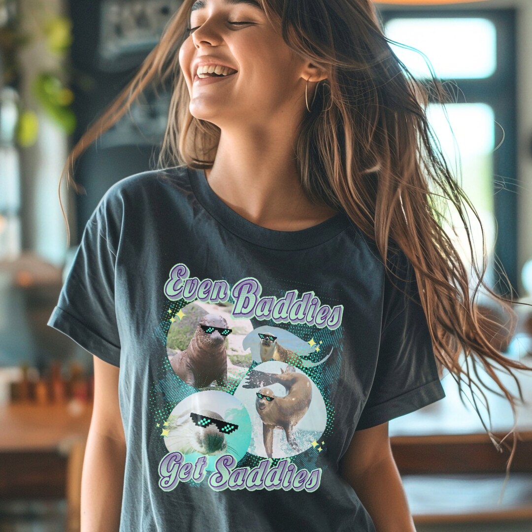 Even Baddies Get Saddies Vintage Retro Sea Lions Shirt, Marine Biology ...