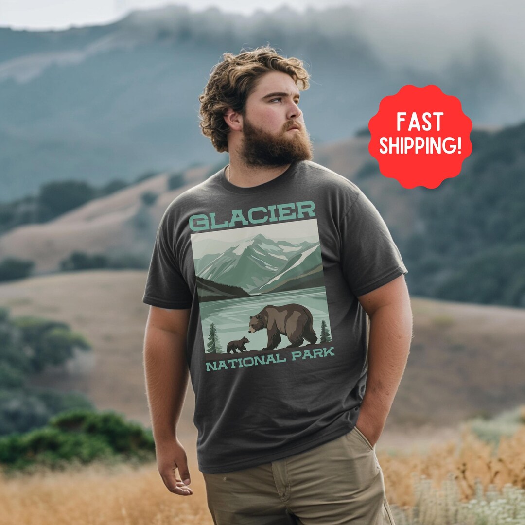 Glacier National Parks Shirt, Bear Mama Camping Gift Mountain Tee ...