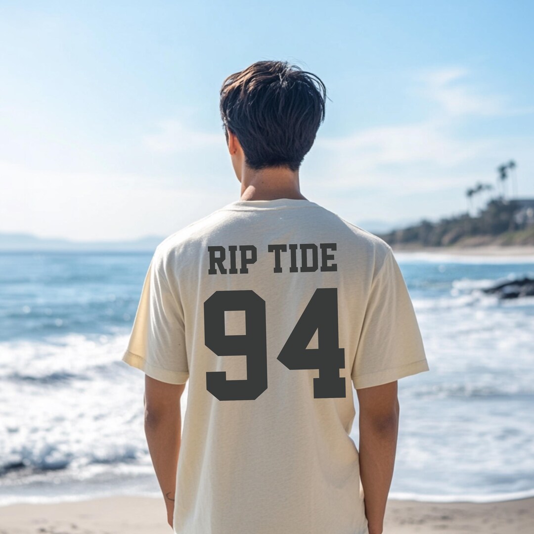 Custom Surfing Beach Shirt, Personalized Rip Tide Beach Tee, Back Print ...