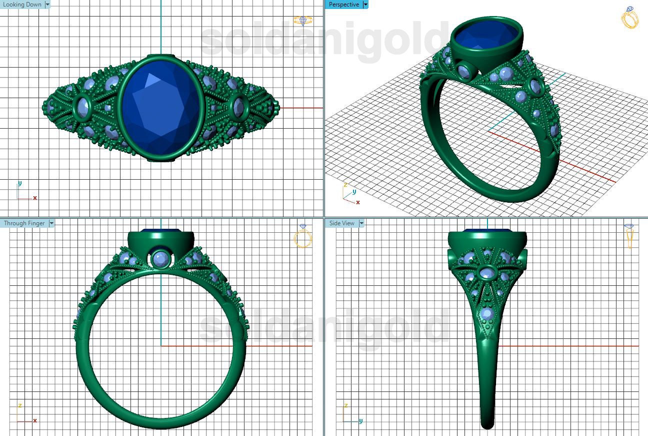 Custom Jewelry CAD - 3DM, STL File Download for Custom Jewelry Design ...