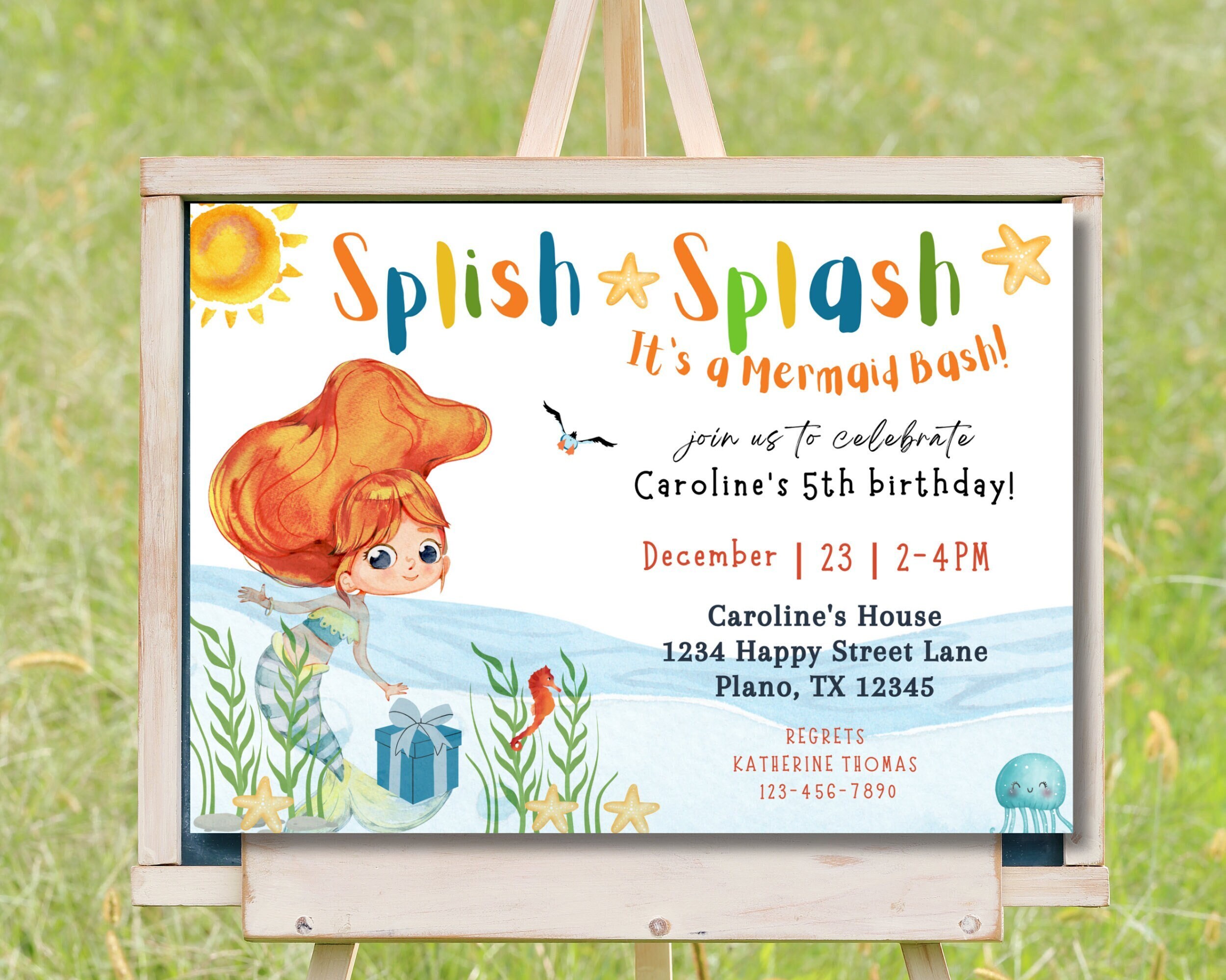 Pool Party Invitation, Mermaid Birthday Invitation, Under the Sea ...