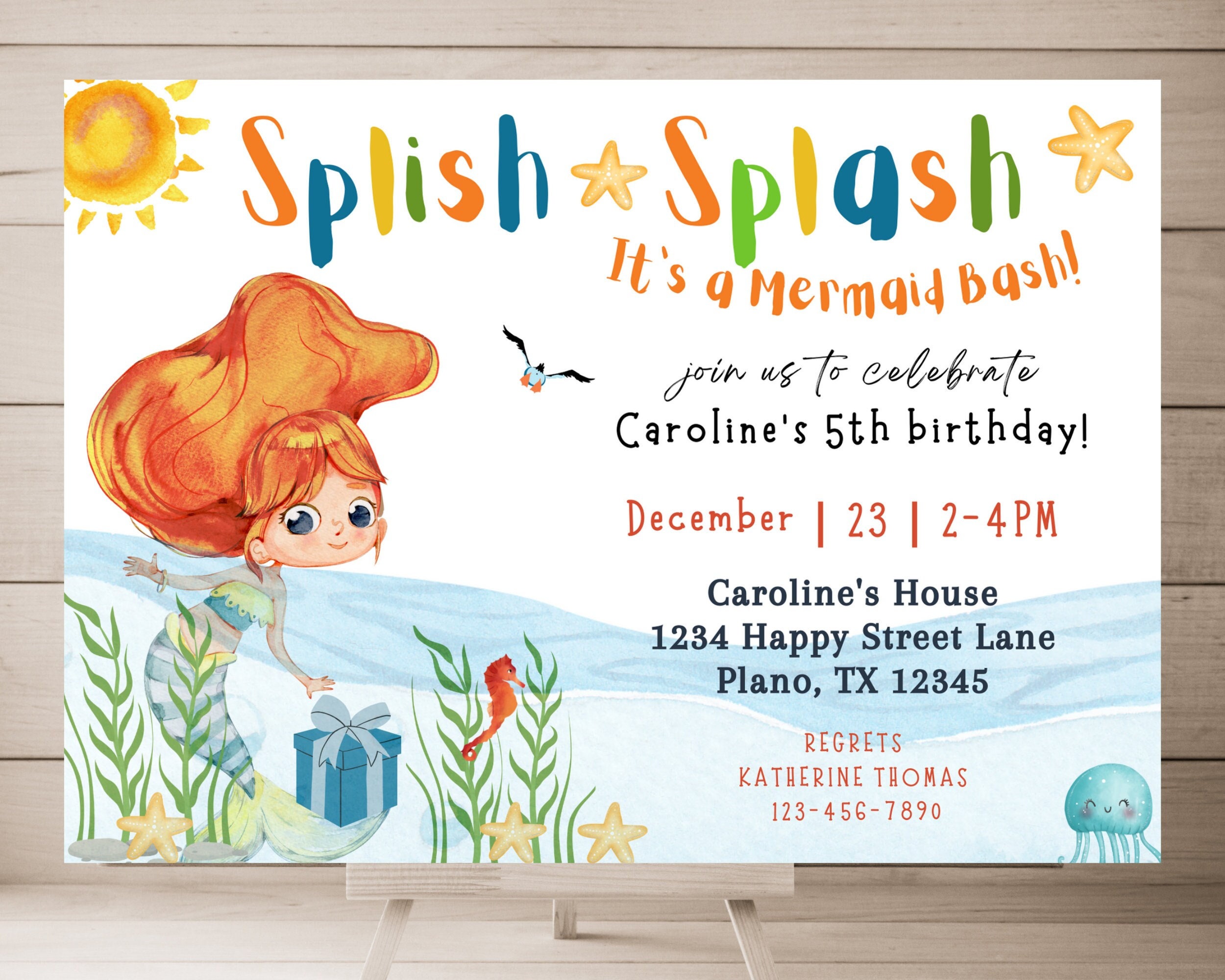 Pool Party Invitation, Mermaid Birthday Invitation, Under the Sea ...