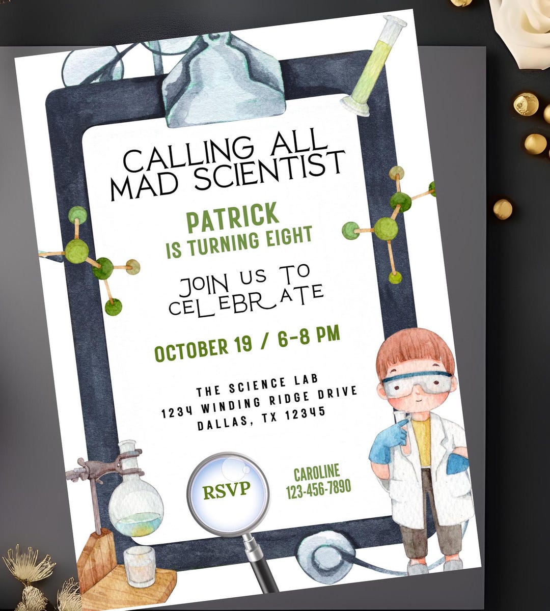 Science Party Invitation, Mad Scientist Invitations, Mad Science Party ...