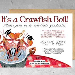 Crawfish Boil Invitation Party Graduation Template Digital 7 X 5 ...