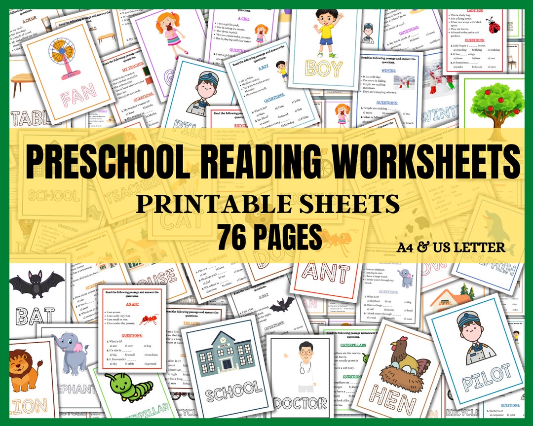 Reading Worksheets Preschool Worksheets Kindergarten Reading Worksheets ...