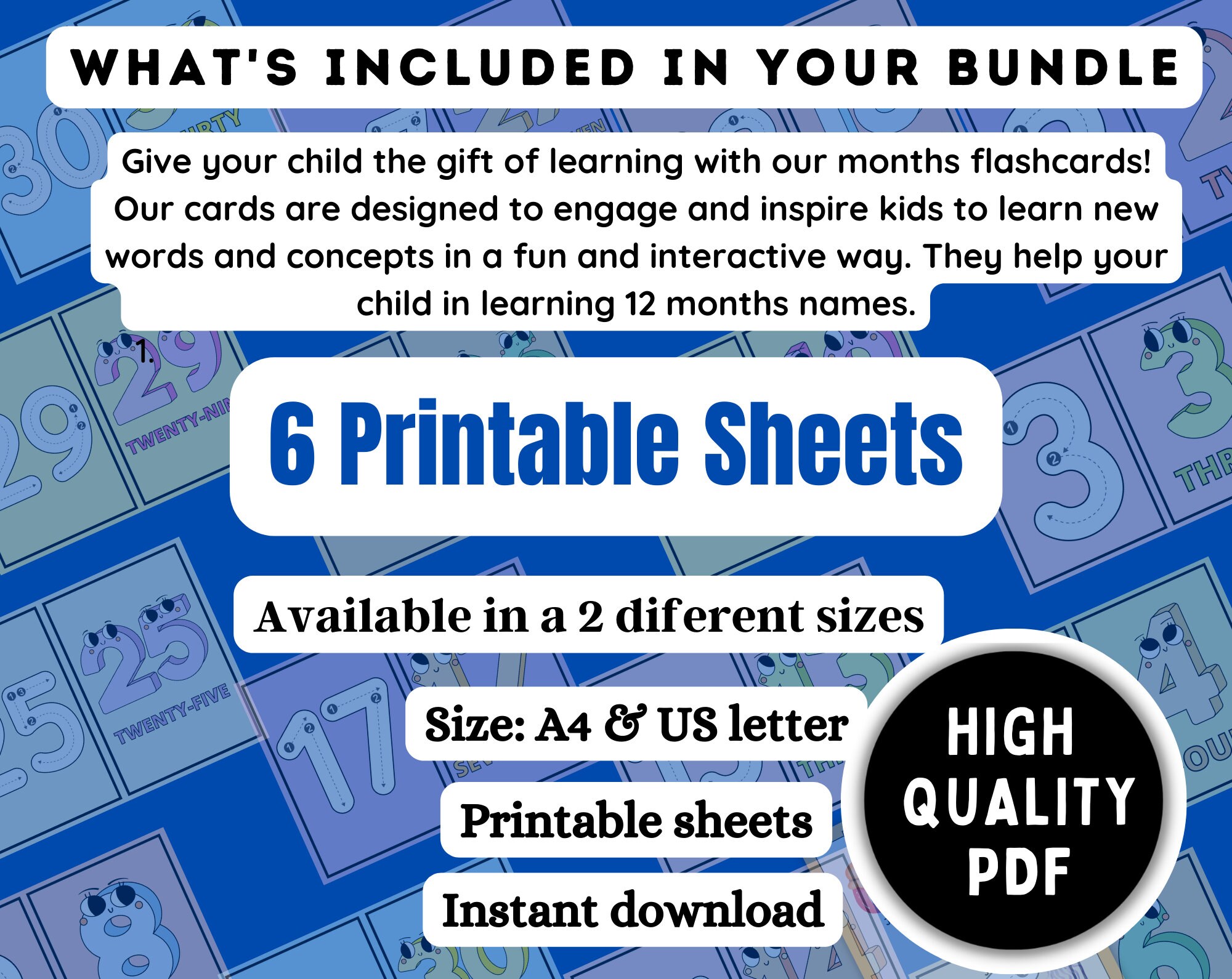 Months of the Year Flashcards Printable Kindergarten Curriculum Back to ...